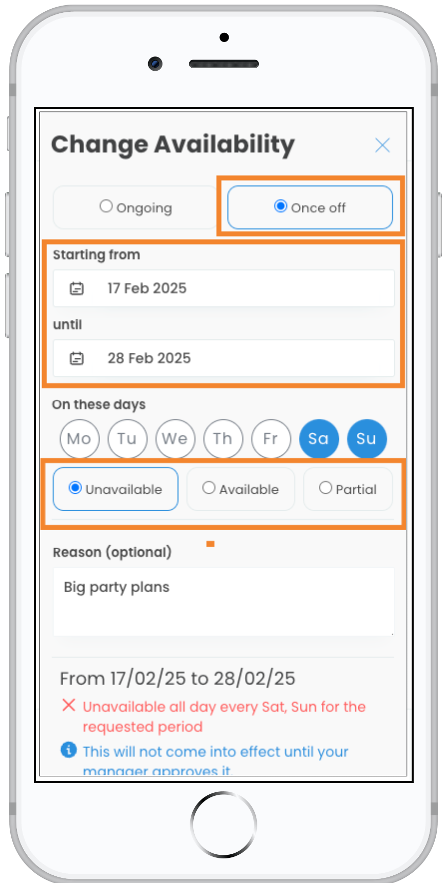 Updating your availability – Employee Portal