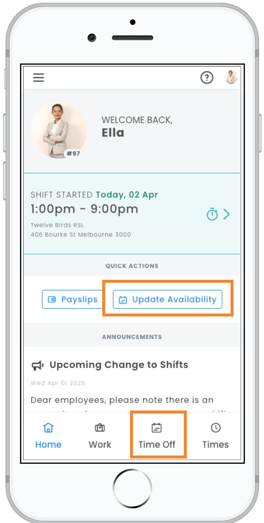 Updating your availability – Employee Portal